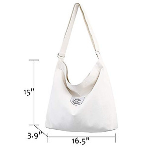 Belsmi Womens Ladies Girls Zippers Large 16" Heavy Lightweight Cotton Polyester Shoulder Bag Shopping Retro Casual Handbags Canvas Totes Bag (Pink)