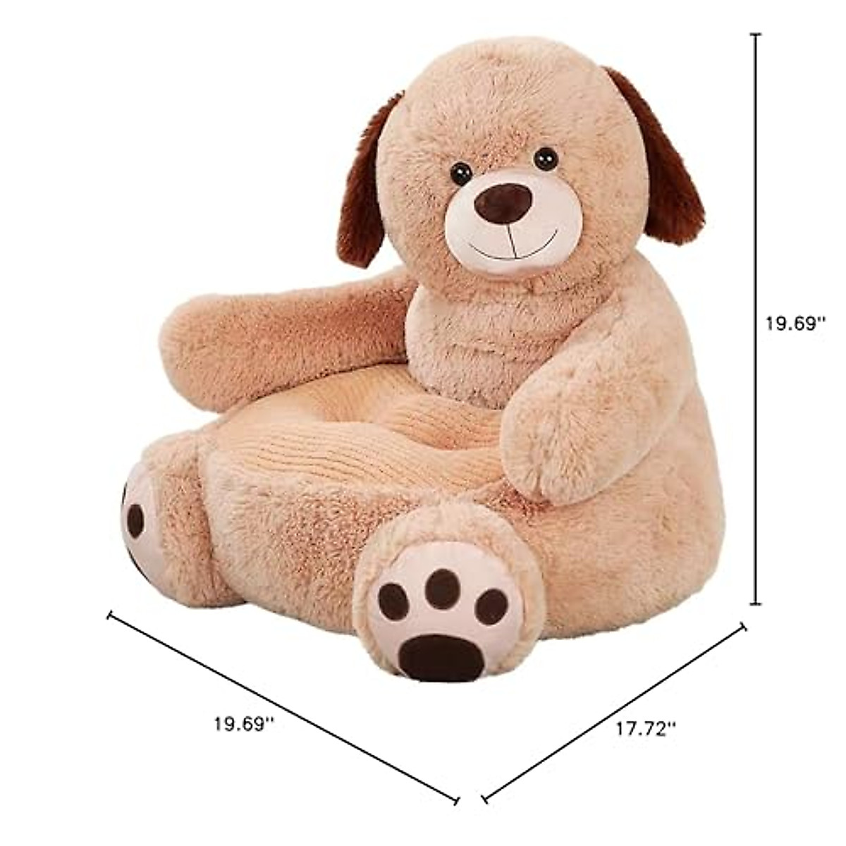 Gralara Kids Plush Cartoons Small Sofa Chair Size 19x19x17.7inch for Home Multiple Purposes Premium Materials Learning Sitting Nurseries Decoration, Dog