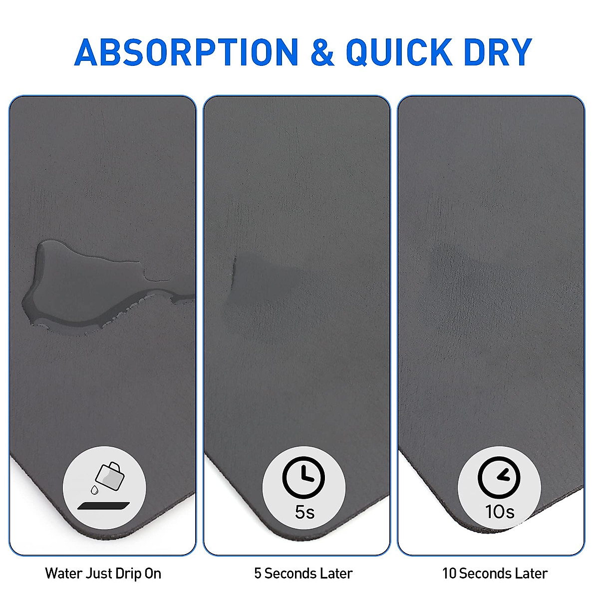 Refrigerator Drip Tray,Cuttable Fast Absorbent Drip Tray, Refrigerator Drip Catcher Hide Stain,Mini Fridge Drip Tray For Refrigerator Water Dispenser,Quick Dry Water Drip Pads(2Pcs,Grey,Rectangular)