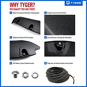 Tyger Auto Fender Flares Compatible with 1999-2007 Ford F-250 F-350 Super Duty, Rough Textured Bolt-Riveted Style 4pc | TG-FF8F4097