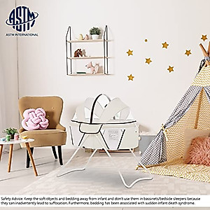 Dream On Me Day Dreamer 2-in-1 Convertible and Portable Bassinet, French White