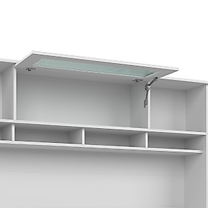 Bush Furniture Cabot L Shaped Computer Desk with Hutch and Storage, 72W, White