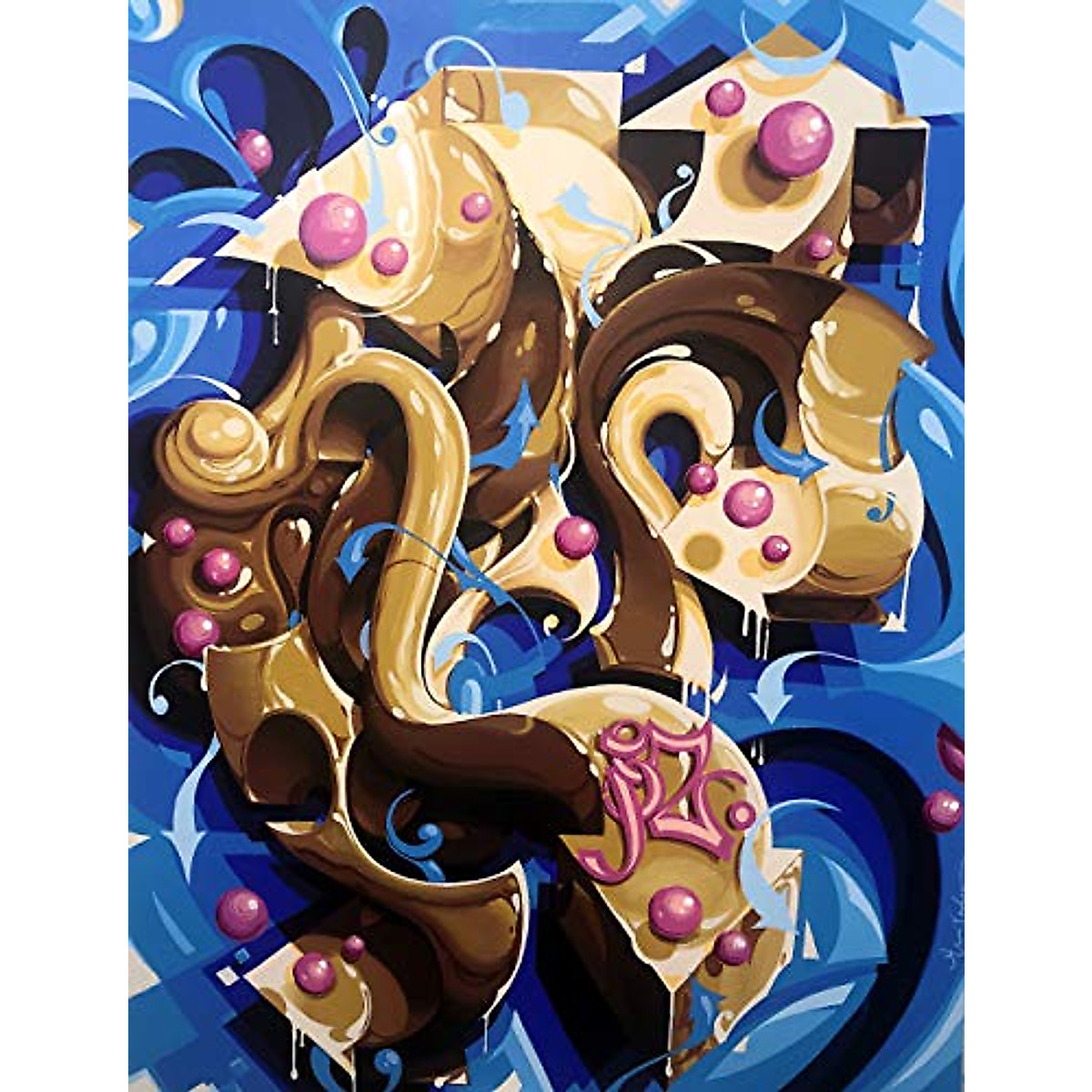 EZ. PZ Jumbles by Erni Vales of EVLworld Limited Edition Museum Grade Art Print on Aluminum Metal