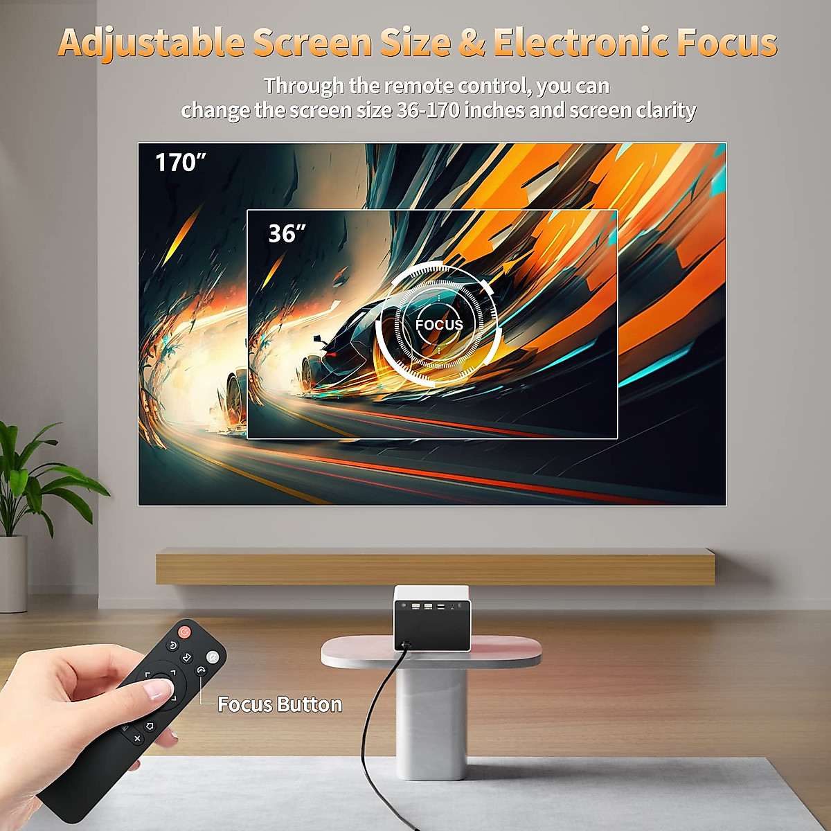 Mini 5G WiFi Bluetooth Projector, Zemeollo Pocket Portable Home Theater Projector, Support 1080P HD, 9000 Lumens Outdoor Video Movie Projector, HDMI, USB, TV Stick, Smartphone, Laptop, Gaming