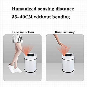 LXXSH Stainless Steel Household Trash Can Smart Home Electric Trash Cans Round Induction Trash Can, Spiral Induction Opening and Closing Trash Can for Bedroom (Color : A, Size : 6l)