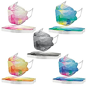 ROTORS 50 Pack Adults KF94 Face Masks with 4D Designs, Breathable 4-Ply Disposable Protective Face Mask with Nose Wire for Women Men (MIX STYLE 27)