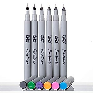 Mr. Pen- Fineliner Pens, 0.2 mm, 6 Pack, Ultra Fine, No Bleed, Bible Pens, Assorted Colors, Art Pens, Pens Fine Point, Drawing Pens, Sketching Pens, Pens for Drawing, Liner Pens for Drawing