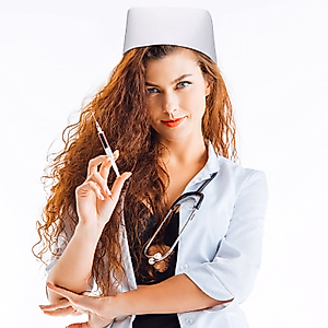 Sumind Stethoscope Nurse Hat Halloween Costume Accessory for Paramedic Doctor Nurse Cosplay Costume Accessories for Men and Women As Pictures Shown