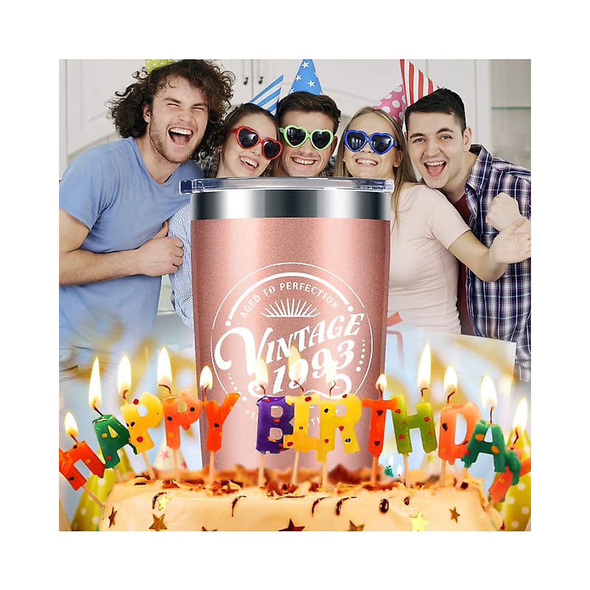 SMITWORLD Christmas Day 30th Birthday Gifts for Women, 1993 Vintage 20 oz Tumbler - Turning 30th - 30 Year Old Birthday Gifts For Mom, Wife, Sisters