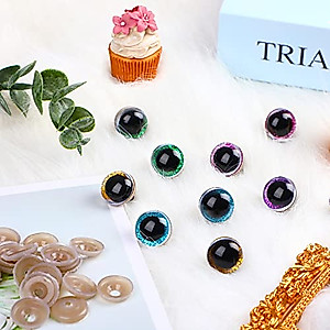 UPINS 180Pcs Safety Eyes and Noses for Amigurumi Large Plastic Craft Crochet Eyes for Stuffed Animals DIY Puppet Bear Toy Doll Making Supplies