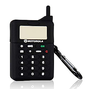 Mulafnxal for Airpod 1&2 Case, Cute Cartoon Unique Silicone Air pods Cover, 3D Funny Fashion Fun Cool Stylish Keychain Design Kits Soft Skin Shell Cases Boys Men Teens Kids for Airpods (Moto Phone)