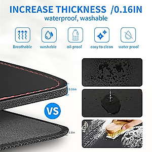 Kitchen Countertop Slide Mat, Leather Coffee Sliding Mats for Kitchen Appliance, Heat Resistant Slide Mat Kitchen Slider Tray Pads for Air Fryer, Stand Mixer,Toaster,Coffee Maker (Big black)