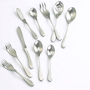Knork Original Cutlery Utensils Flatware Set, 45 Piece (service for 8), Silver Matte