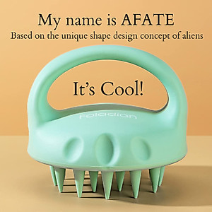 Foladion Silicone Manual Scalp Massager Exfoliator Waterproof Head Scrubber Shampoo Brush Soft and Gentle for Men Women Kids (Green(Thick Head) 1PC)