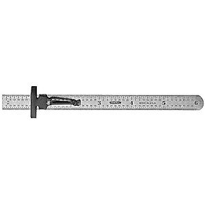 General Tools 300/1 6-Inch Flex Precision Stainless Steel Ruler, Chrome