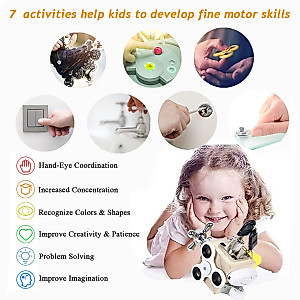 Fidget Toy Busy Cube for Kids,Montessori Toys for Toddlers, Wooden Sensory Toys Gifts for 3-8 Year Old Boys & Girls, Preschool Learning Activities Busy Board for Toddlers Educational Travel Toys