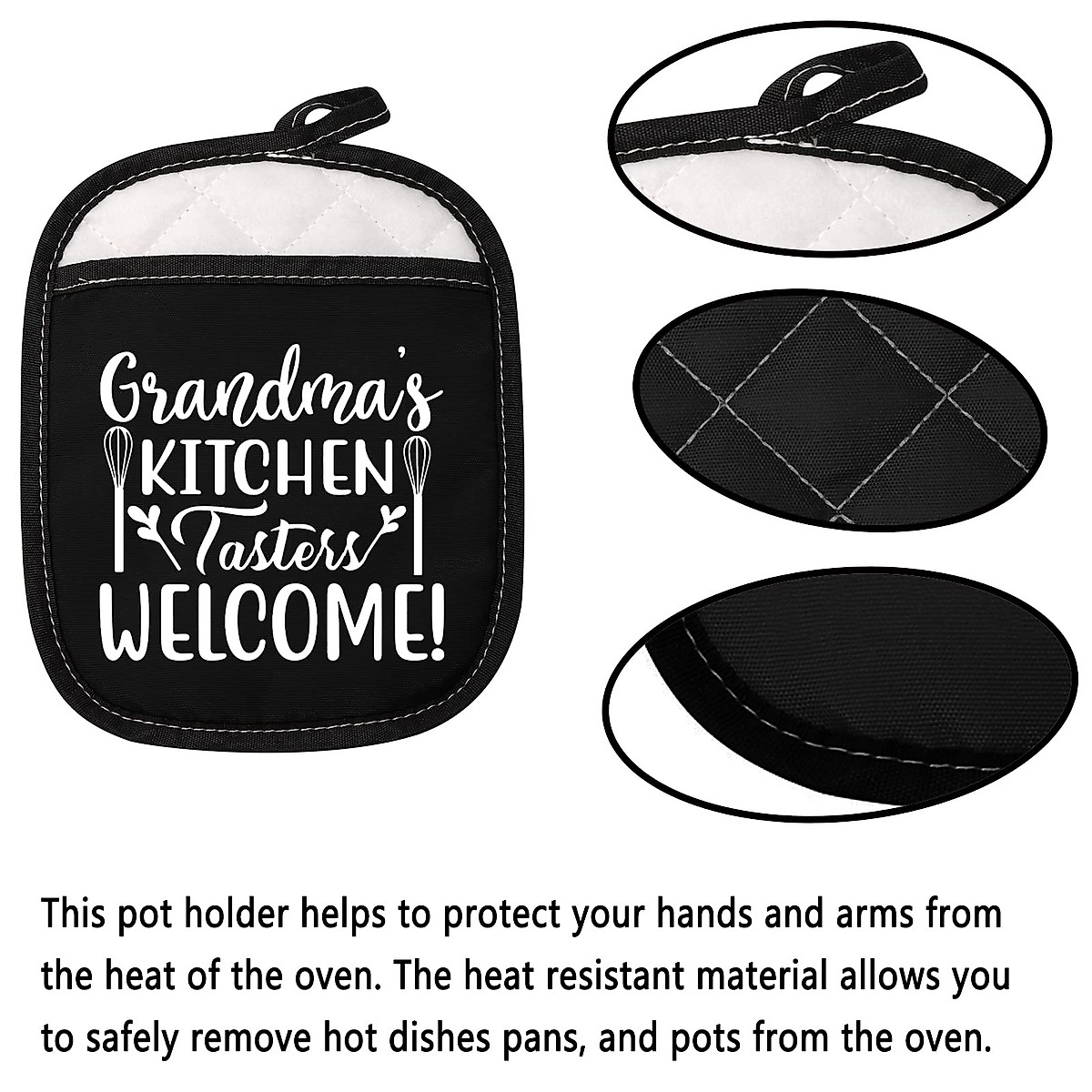 Best Grandma Gift Grandma Pot Holders Grandma's Kitchen Tasters Welcome Potholders (Grandma's Kitchen)