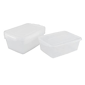 Nesmilers Clear Storage Boxs with Lids, 14 Quarts Latching Storage Totes Bins Set of 4