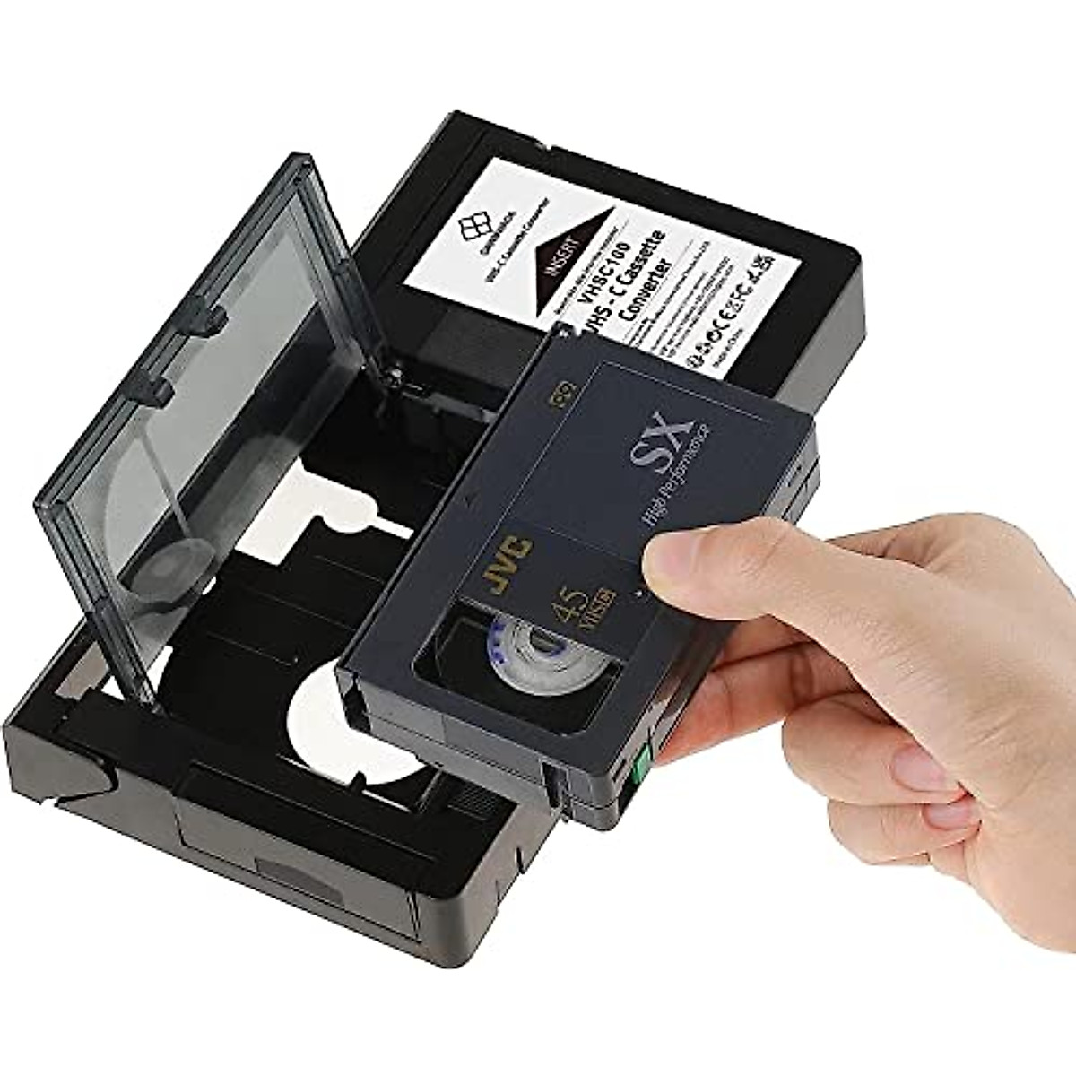 HICOPEET VHS-C Cassette Adapter Compatible with VHS-C SVHS Camcorders JVC RCA Panasonic Motorized VHS Cassette Converter Not Compatible with 8mm / MiniDV / Hi8