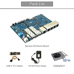 Banana Pi BPI-R3 Wi-Fi 6 OpenSource Wireless Dual-Band OpenWRT Router Board with MediaTek MT7986(Filogic 830),Support 5X GbE and 2X 2.5GbE SFP