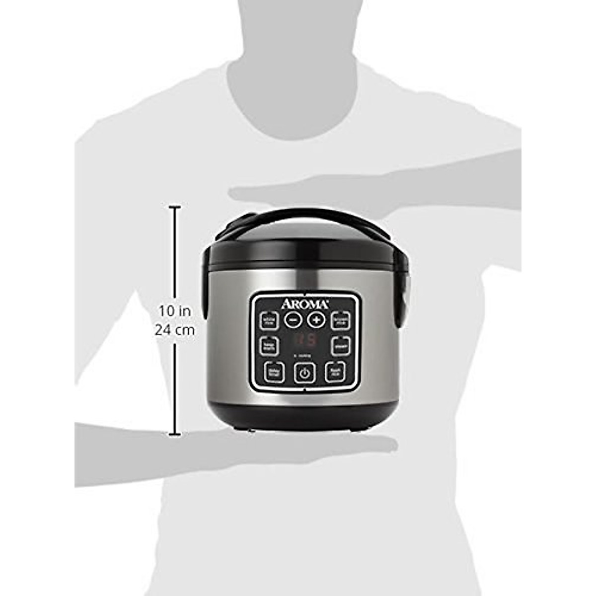 Aroma Housewares ARC-914SBD Digital Cool-Touch Rice Grain Cooker and Food Steamer, Stainless, Silver, 4-Cup (Uncooked) / 8-Cup (Cooked)