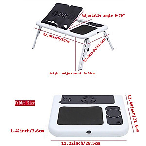 Laptop Bed Desk Tray Bed Table, Folding Lap Desk, Adjustable Home Office Standing Desks for Couch Floor Reading Writing Eating Working Studying Black-PP