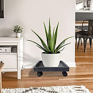 Holibanna Plant Stroller Plant Caddy Plant Caddy Movable Flower Pot Stand Square Flower Pot Mover Plastic Planter Pallet Dolly Caster with Wheels for Indoor Outdoor Resin Plant Pots Tray Food Tray