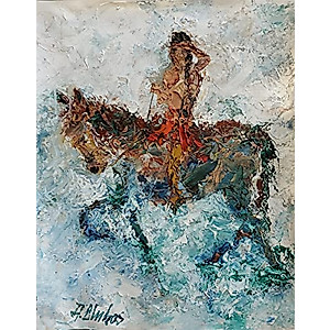 SOLD - Tracking, Western Native American Scout By Internationally Renowned Artist Andre Dluhos