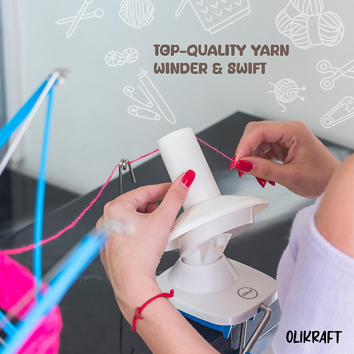 Yarn Ball Winder and Umbrella Swift (with Skein Holder) Basic Combo Set