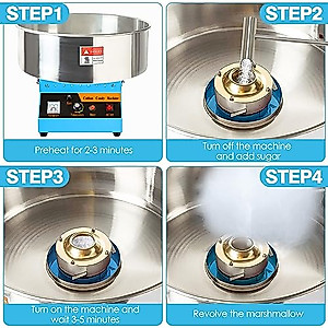 GOLADA 1080W Commercial Cotton Candy Machine Electric Cotton Candy Floss Maker - 110V for the Perfect Party Favor for Birthdays, School function, or Social Events. (Blue)