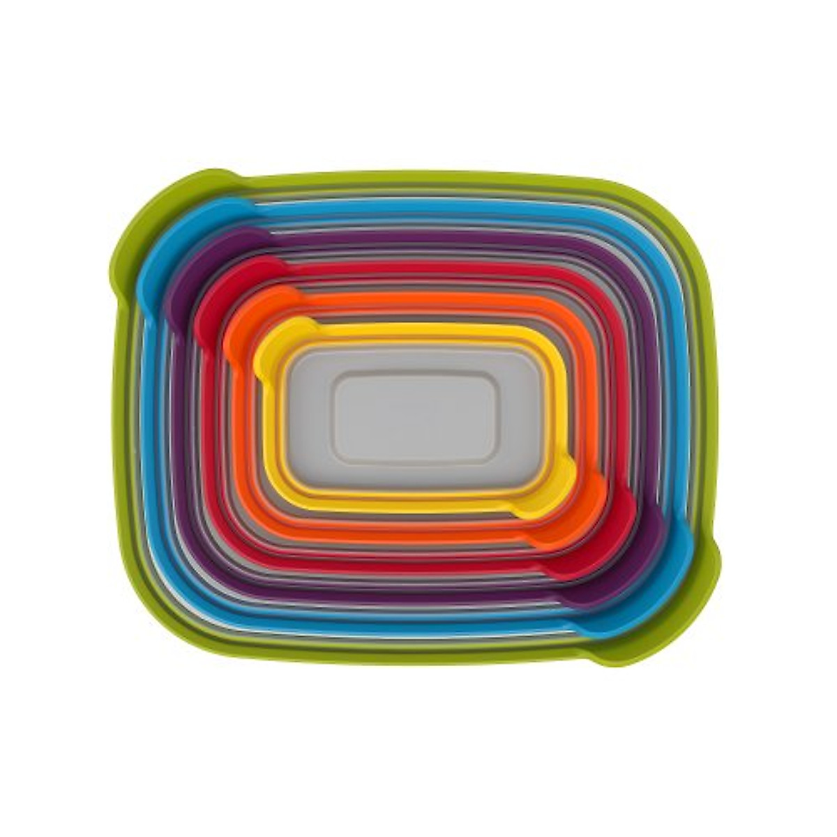 Joseph Joseph Nest Plastic Food Storage Containers Set with Lids Airtight Microwave Safe, 12-Piece, Multi-color