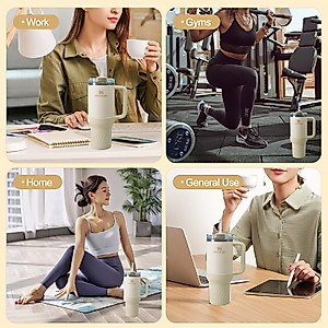 Guacalloon Silicone Boot for Stanley Cup 40oz Quencher, Beige Boot Sleeve Cover Fit with Stanley H2.0 and Quencher Adventure Tumbler Accessories (40 oz, Beige)