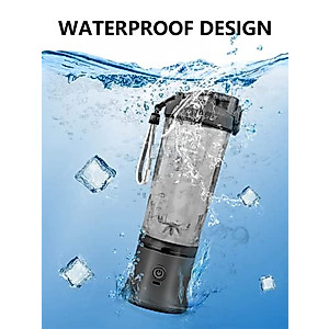 Portable Blender 20oz Large Capacity, 6 Blades Mini Blender for Shakes and Smoothies, BPA Free Personal Blender with Rechargeable USB, Fresh Juice Blender for On the Go, Black