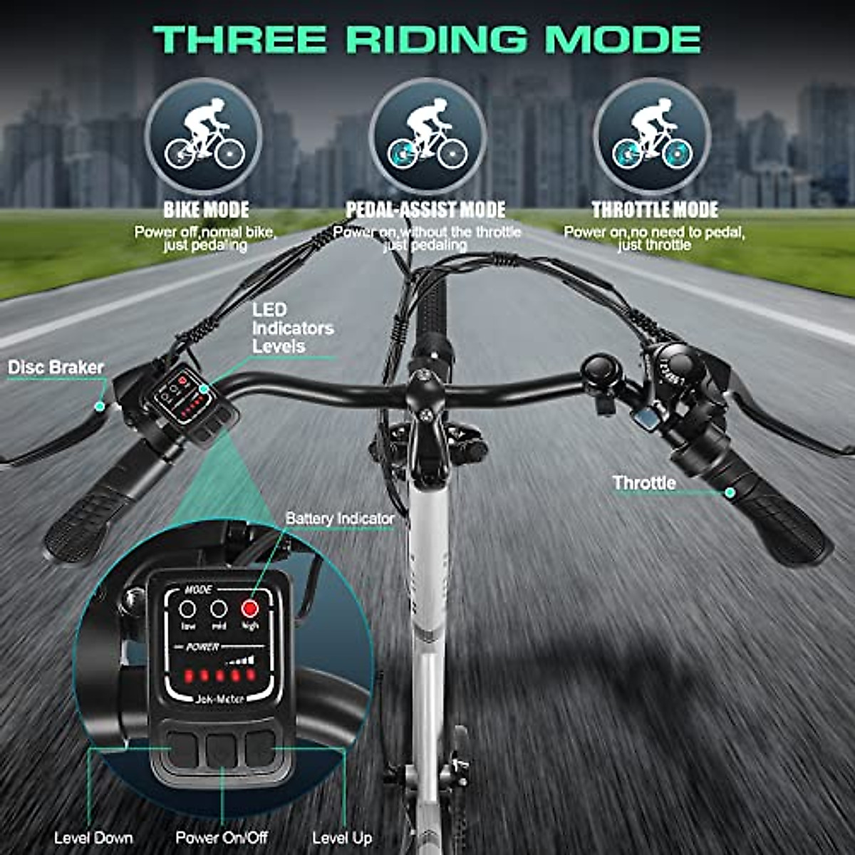 Vivi Electric Bike, 26" Electric Cruiser Bike 500W Ebike 20MPH Electric Bike for Adults, 48V Removable Battery, Professional 7 Speed E-Bike, Electric City Commuter Bicycle