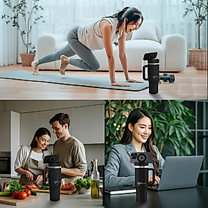 JetFresh 40 oz Tumbler with Handle and Straw Magnetic Phone Holder Tripod Lid Perfect for Car Phone Holder - Insulated Stainless Steel Leak Proof Spill Proof Water Tumbler for Men and Women Cup