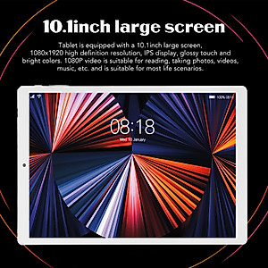 AMONIDA 10.1 Inch Tablet, Blue Tablet PC 2.4G 5G WiFi 1080 X 1920 HD Front 800W Rear 1300W 4GB 64GB 11.0 (US Plug)