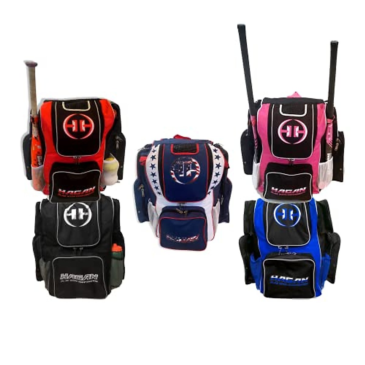 Hagan H-3.0 Multi-Sport Backpack Bag, Hockey, Baseball, Softball, lacrosse, field hockey - Large (Blk/Blue)