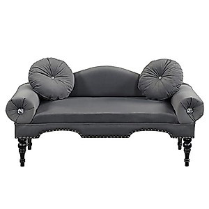 Sofas 54” Width Velvet Upholstered Loveseat Sofa Accent Bedside Entryway Bench 2 Seater Couch Settee for Living Room