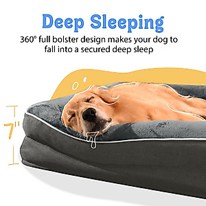 Large Orthopedic Dog Bed Washable - XL Dog Couch Sofa - Four Sides Dog Beds Waterproof Non-Slip for Large Sized Dogs