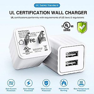 iPhone Charger, [Apple MFi Certified] Fast iPhone Charger 2PACK 6FT Lightning Cable Cord Fast Charging Dual 2 Port Plug USB Wall Charger Compatible with iPhone 14 13 12 11 Pro Max XS XR X 8 Plus iPad