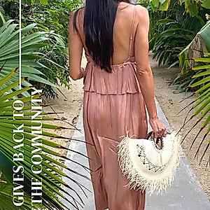BOHOPHY Toquilla Straw bag with Tassel, Straw Tote Bags, Beach Handbag, Beach Totes for Women, bolsas de verano