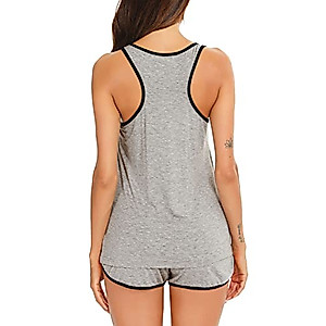 Vlazom Women's Pajama Short Set Soft Sweetness Cami Pj's Sets Tank Top Shorts Sleepwear Set with Pockets