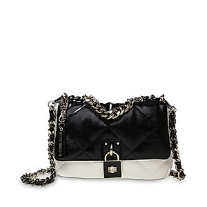 Steve Madden womens Steve Madden COOKIE Colorblock Crossbody, Black/White, One Size US