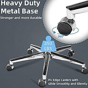 Mimager Mesh Seat Office Chair, Ergonomic Office Chair with Lumbar Support, Mesh Desk Chair 120°Tilt Function, Computer Desk Chairs with Wheels Armrests for Home Office, Conference Room, Black