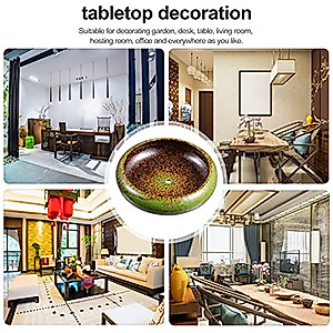 Cabilock Small Succulent Pots Vintage Succulent Pot Ceramic Bonsai Pots Large Round Succulent Planter Shallow Cactus Flower Planter Pot for Indoor Plants Green Garden Planters