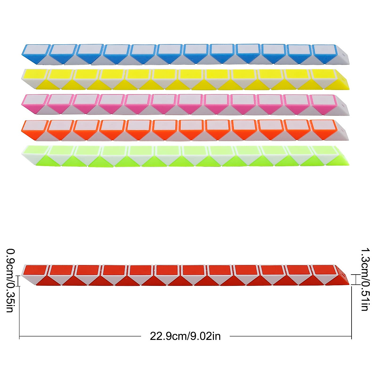 LENDOD 12 Pack 24 Blocks Mini Fidget Snake Cube Mini Twist Puzzle Cubes Magic Speed Cubes Toy for Kids Party Bag Fillers, Party Supplies