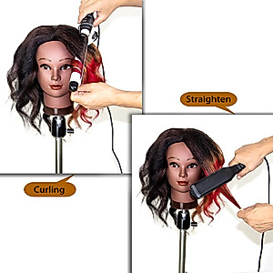 MILLYSHINE Mannequin Head With Human Hair,16",Braiding Styling Doll Head,Beauty School Manikin Head,Curling Dyeing Hairdresser Practice Training Head