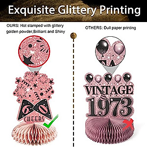 9Pcs 60th Birthday Decorations Men, Glittery Happy 60th Birthday Centerpieces for Tables Decorations for Women, Honeycomb Table Topper, Best Gifts for Sixty Years Birthday Party Decoration Supplies.