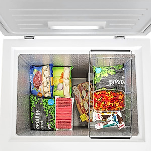 Orgneas Chest Freezer Organizer Bin Expandable Deep Freezer Wire Basket Storage Bin, Stainless Steel Over The Sink Dish Drying Rack for Kitchen