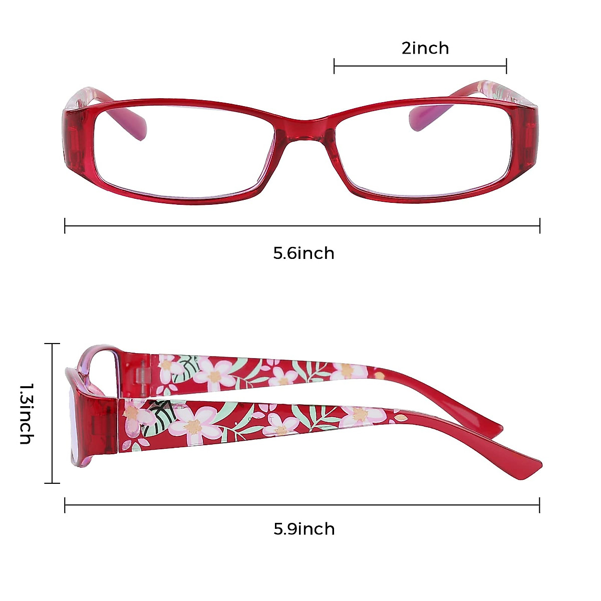 WALMXX Reading Glasses Women Blue Light Blocking Lightweight Compact Readers Computer Eyeglasses (2 styles 4 Pack, 3.5, multiplier_x)